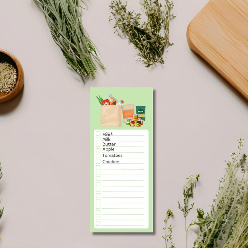 Printable Grocery List Notepad | Instant Download | 8x11 & 3.5x8 Inches ...