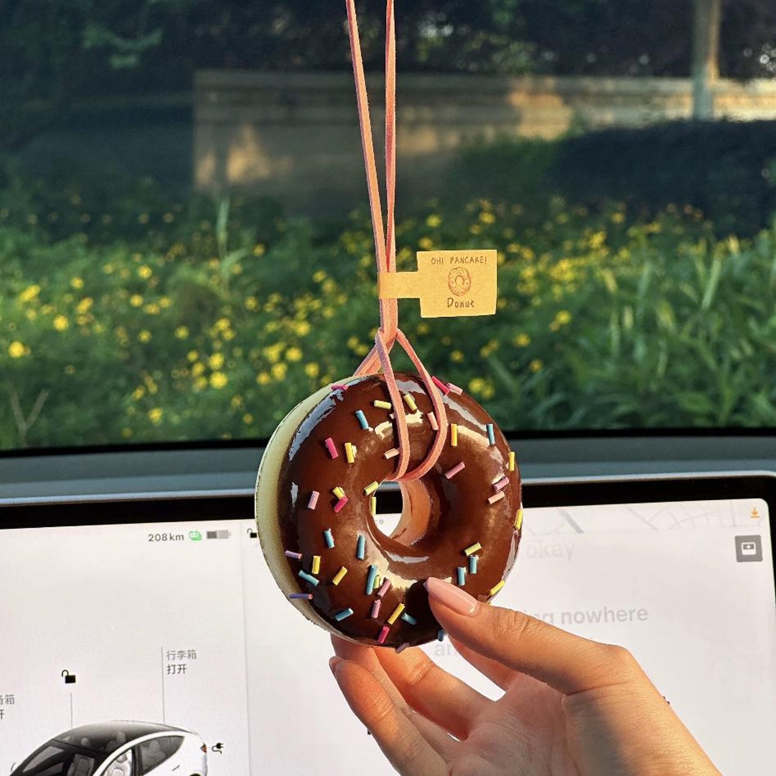 Realistic Donut Car Charm, Cute Hanging Car Ornament, Fake Food Car ...