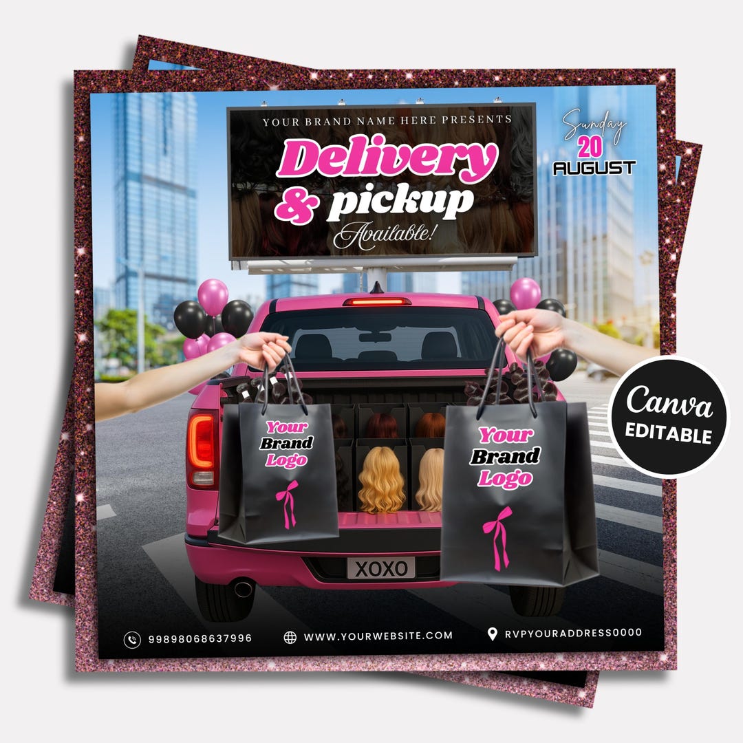 Shipping Flyer, DIY Delivery & Pickup Flyer, Booking Flyer, Pickup ...