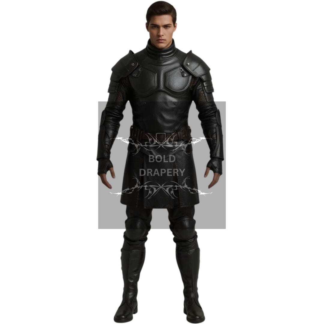 Black Leather Knight Armor Set: Handmade Steampunk Gothic Battle Gear ...