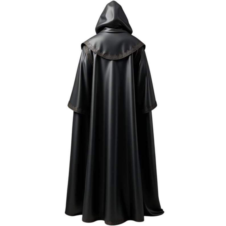 Men's Elegant Black Hooded Cloak – Timeless Style With Belted Fit - - Etsy