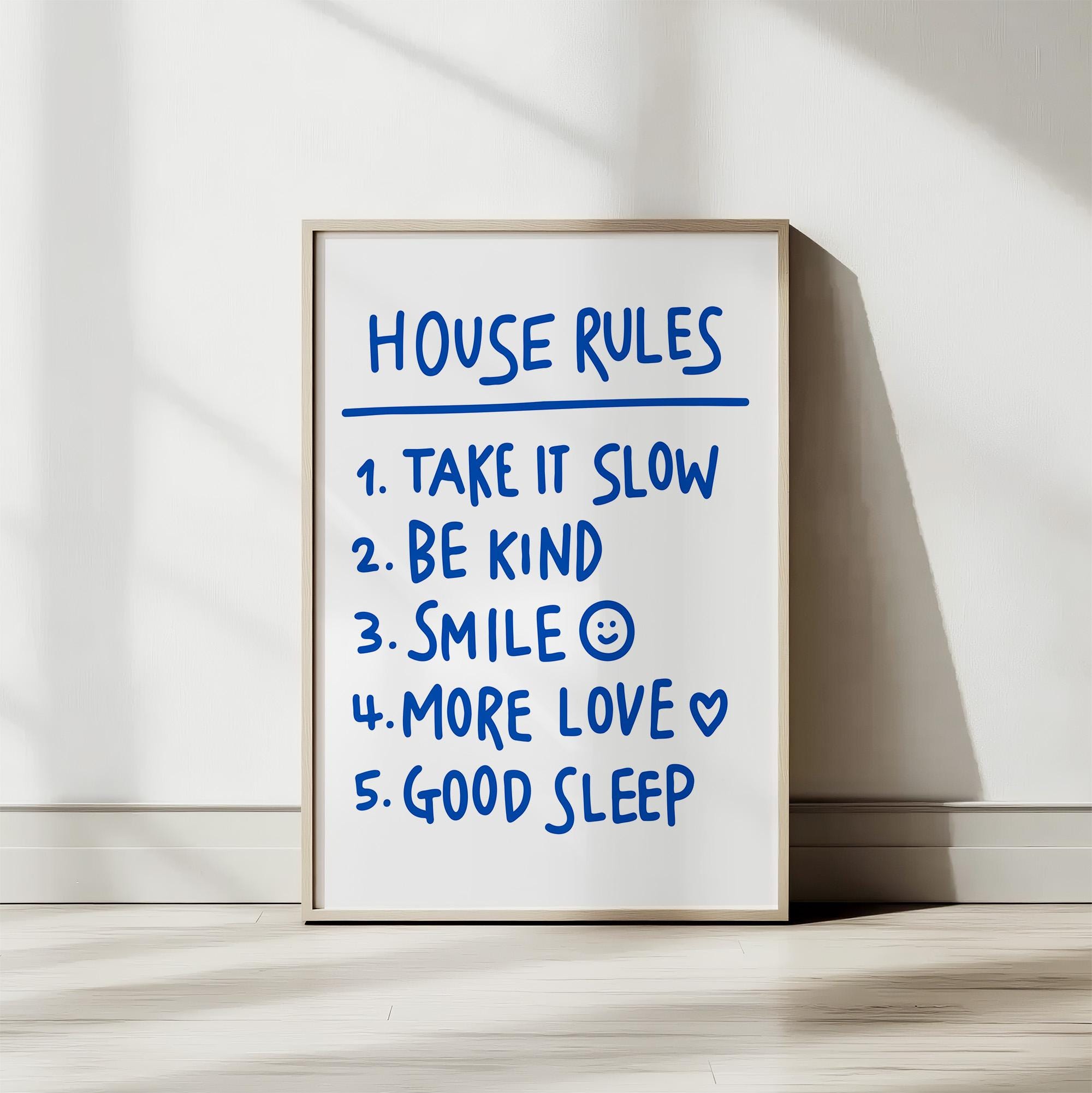 House Rules Poster, House Rules List, House Rules Wall Art, Typography ...