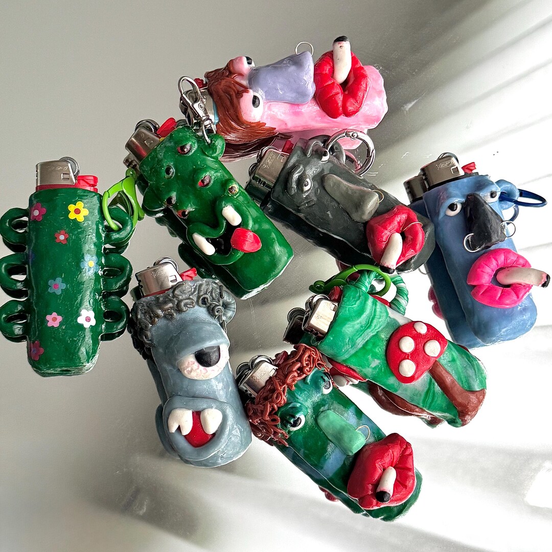 Handmade Polymer Clay Lighter Holder - Quirky Character Designs - Etsy