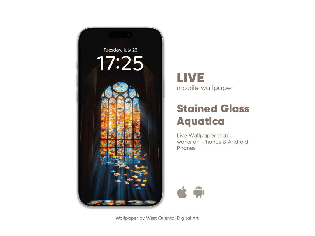 Stained Glass Aquatica Mobile Live Wallpaper for iPhone and Android ...