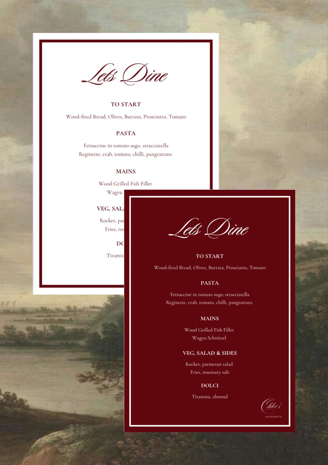 Bachelorette Party Menu | Digital Template - Etsy