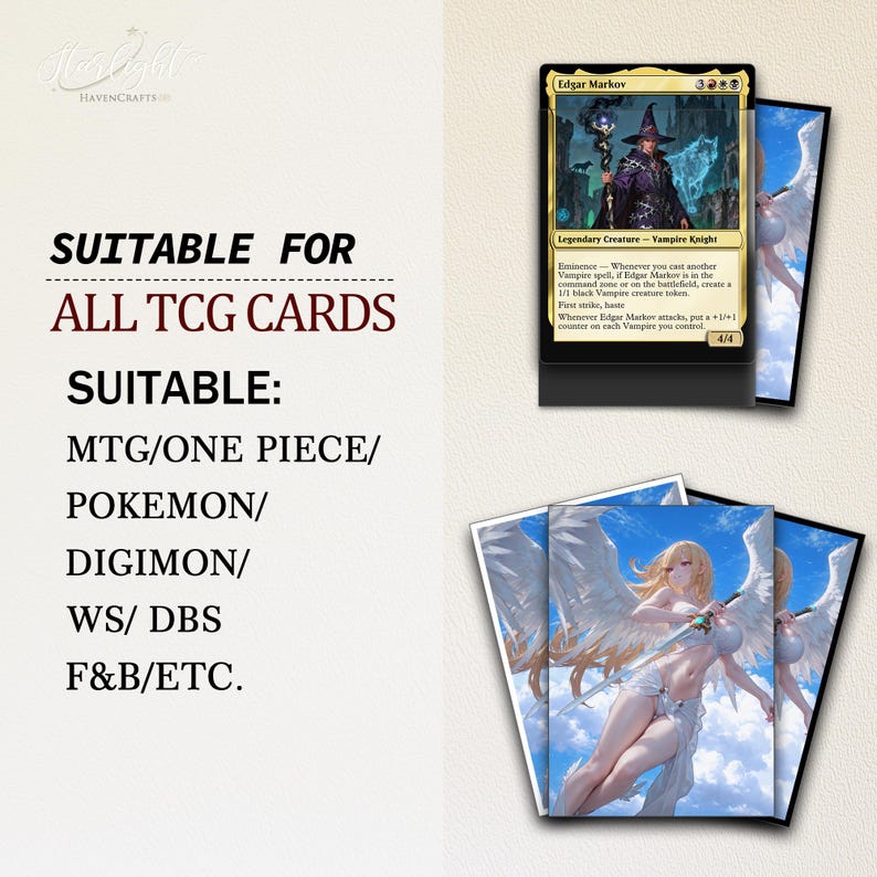 Mtg Card Sleeves,angel Waifu Tcg Card Sleeves,mtg Accessories,matte ...