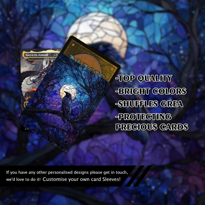 Mtg Card Sleeves,stained Glass Art Crow Sleeves,top Quality and ...