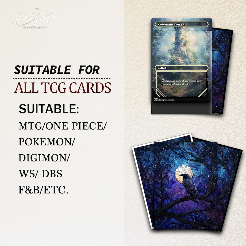 Mtg Card Sleeves,stained Glass Art Crow Sleeves,top Quality and ...