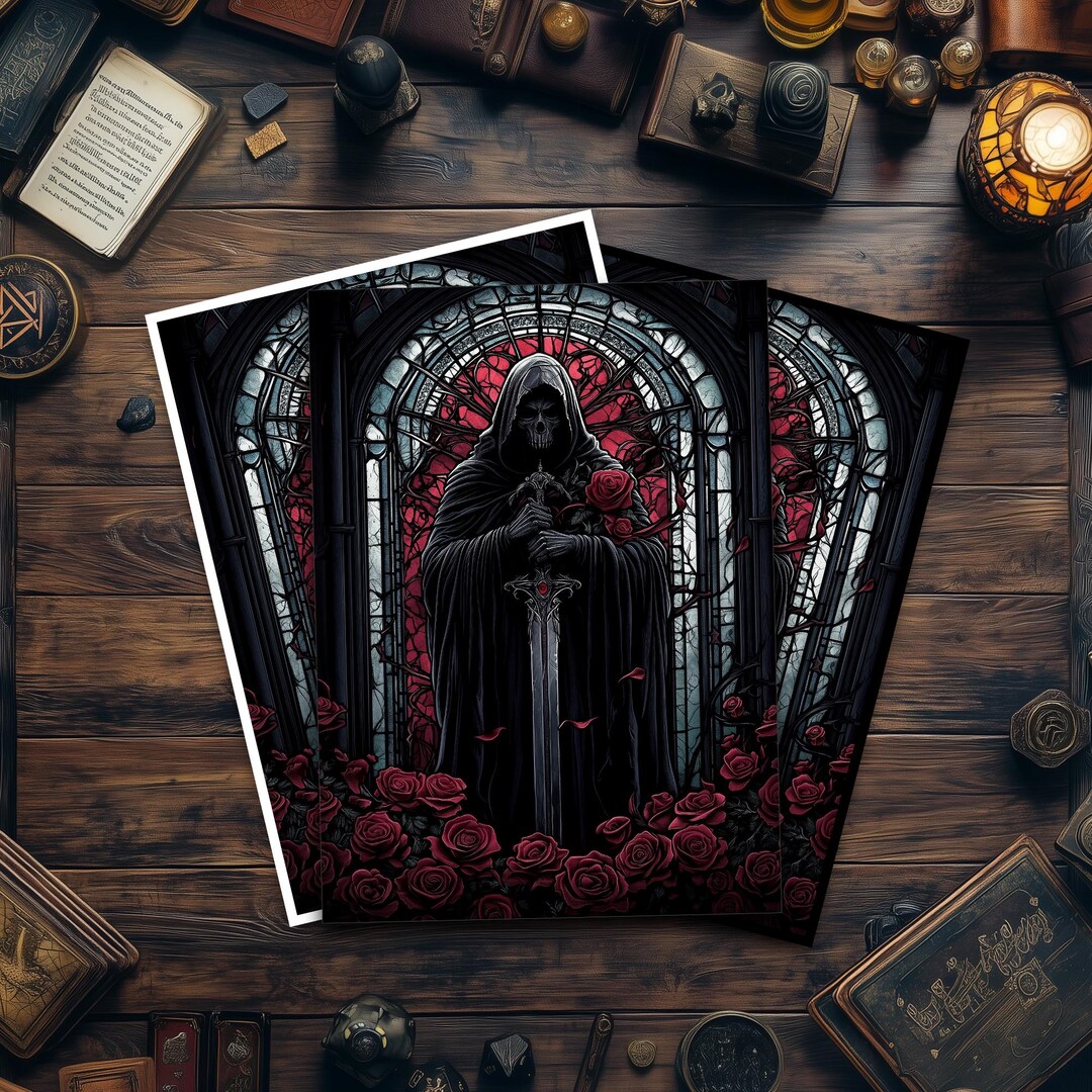 Mtg Card Sleeves,rose Grim Reaper Dark Style Card Sleeves,top Quality ...