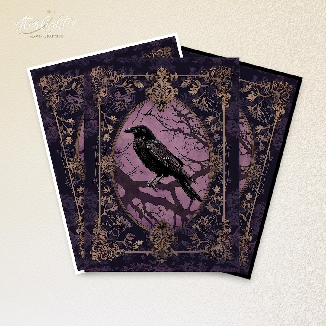 Mtg Card Sleeves,gothic Raven With Ornate Frame Card Sleeves,top ...