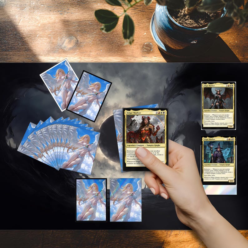 Mtg Card Sleeves,angel Waifu Tcg Card Sleeves,mtg Accessories,matte ...