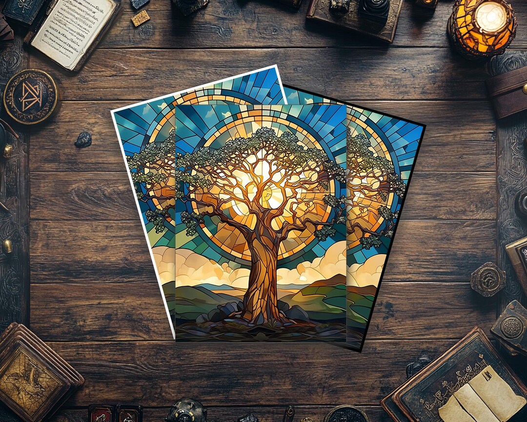 Mtg Card Sleeves,stained Glass Tree of Life Card Sleeves,top Quality ...