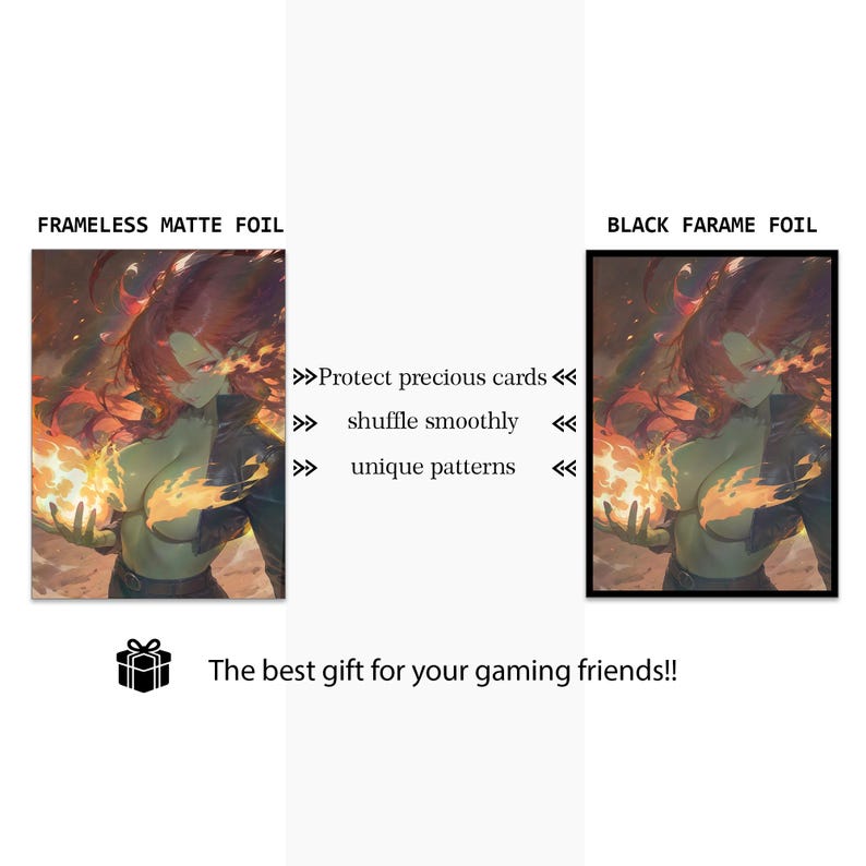 Mtg | Tcg Card Sleeves, Cool Fire Girl Waifu Matte or Foil Finish ...