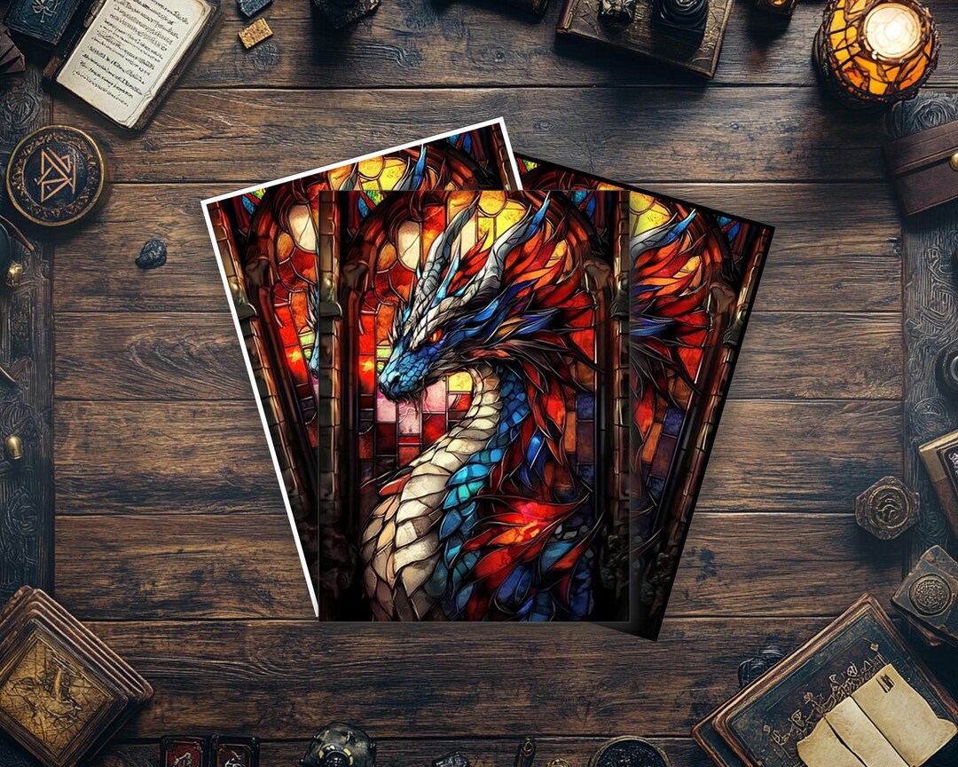 Mtg Card Sleeves,stained Glass Dragon Card Sleeves,top Quality and ...