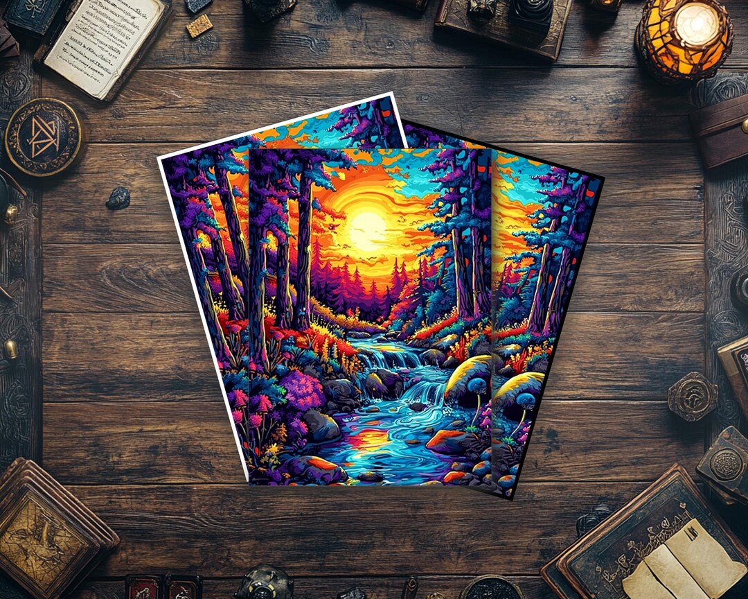 Mtg Card Sleeves,psychedelic Enchanted Forest Card Sleeves,top Quality ...