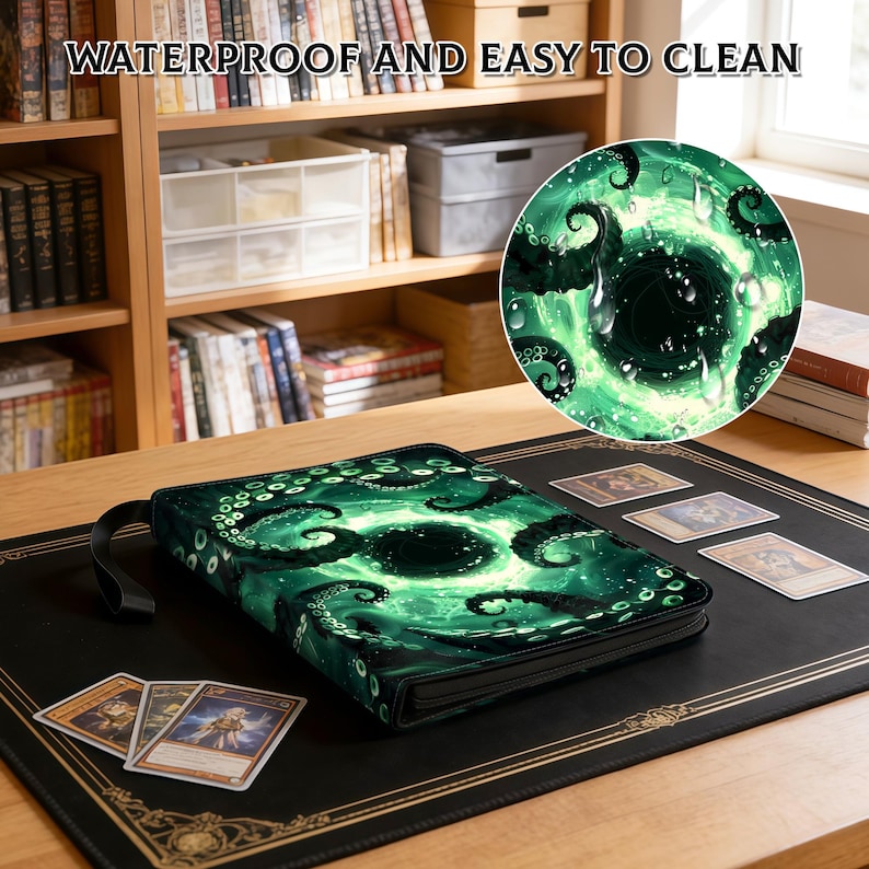 4 and 9 Pocket Trading Card Binder, Neon Green Black Hole Space ...