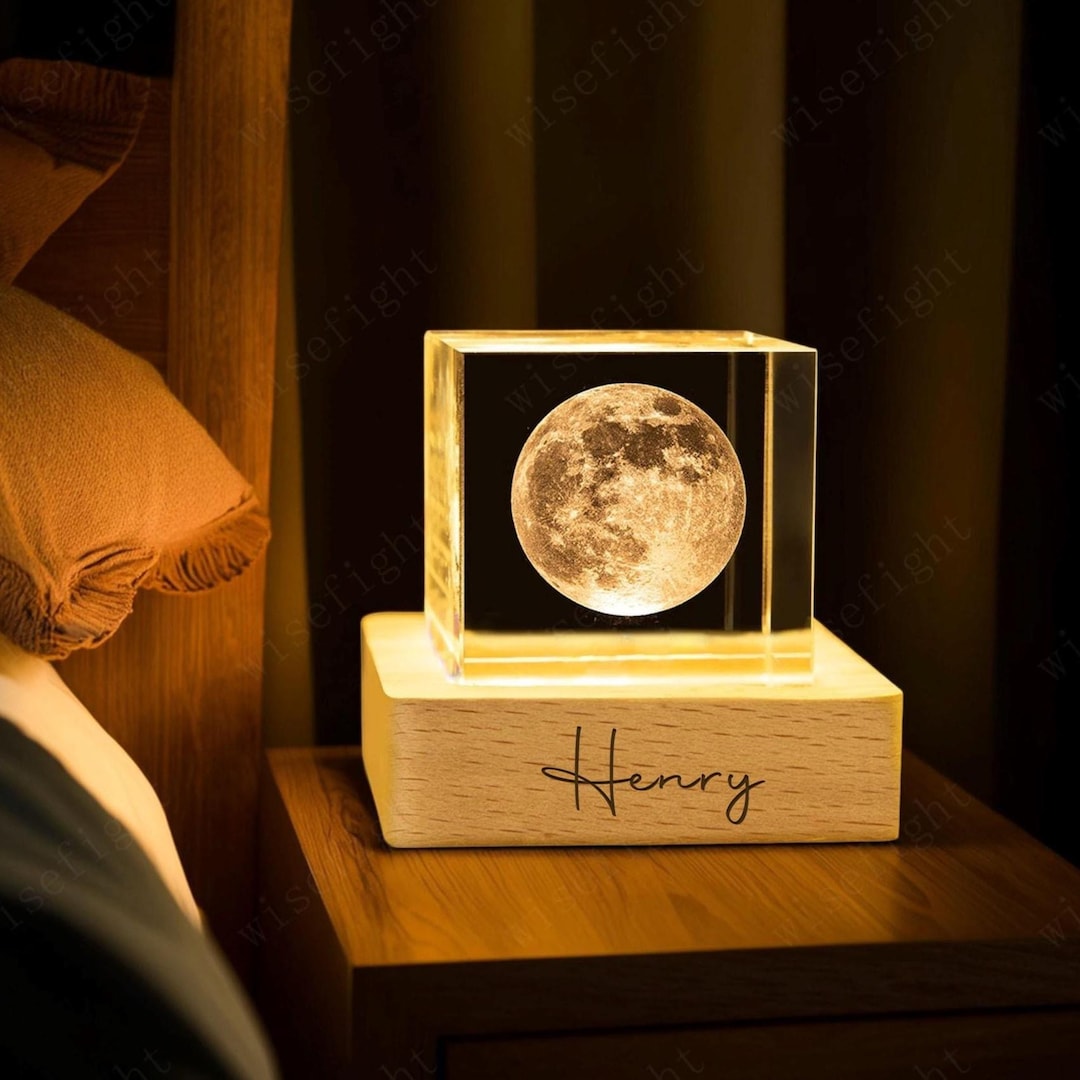 Custom Moon Lamp With Name, Personalized Milky Way Nightlight, Solar ...