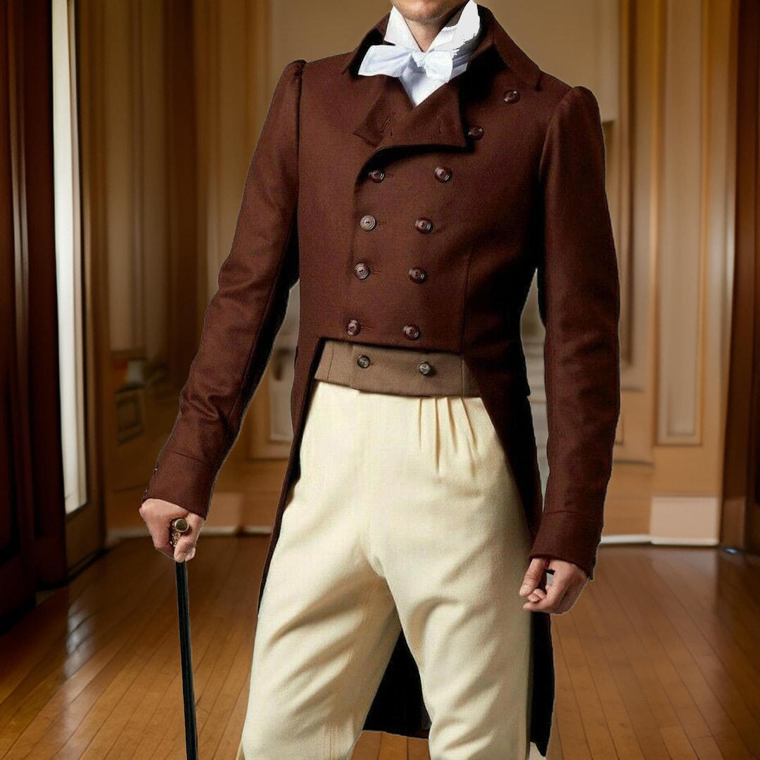 Brown Wool Regency Tailcoat: 1800s Richard Jenkins Jacket - Etsy