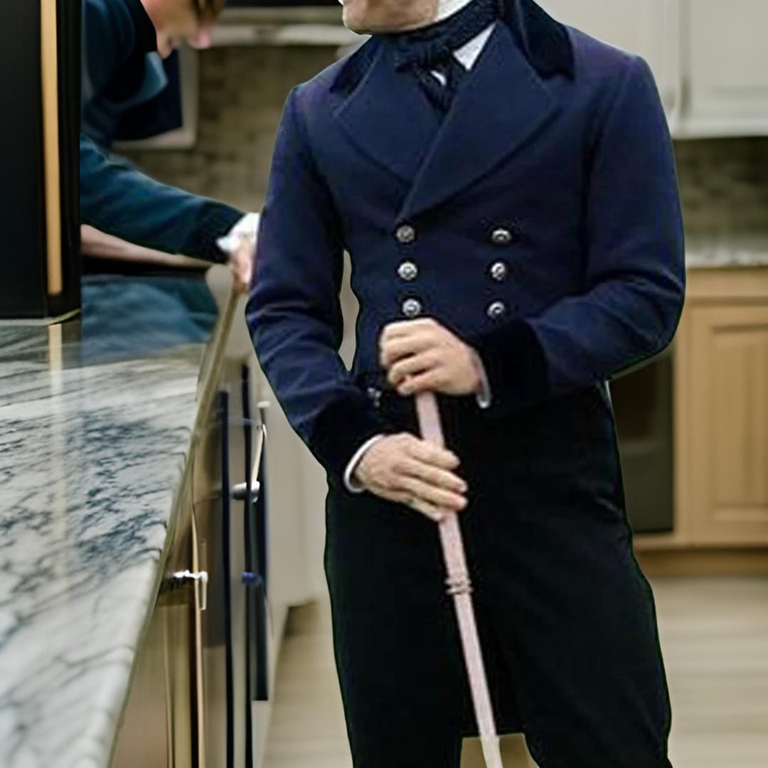 New Men's Navy Blue Regency Coat Dated 1810-1830 Jacket Regency Style ...