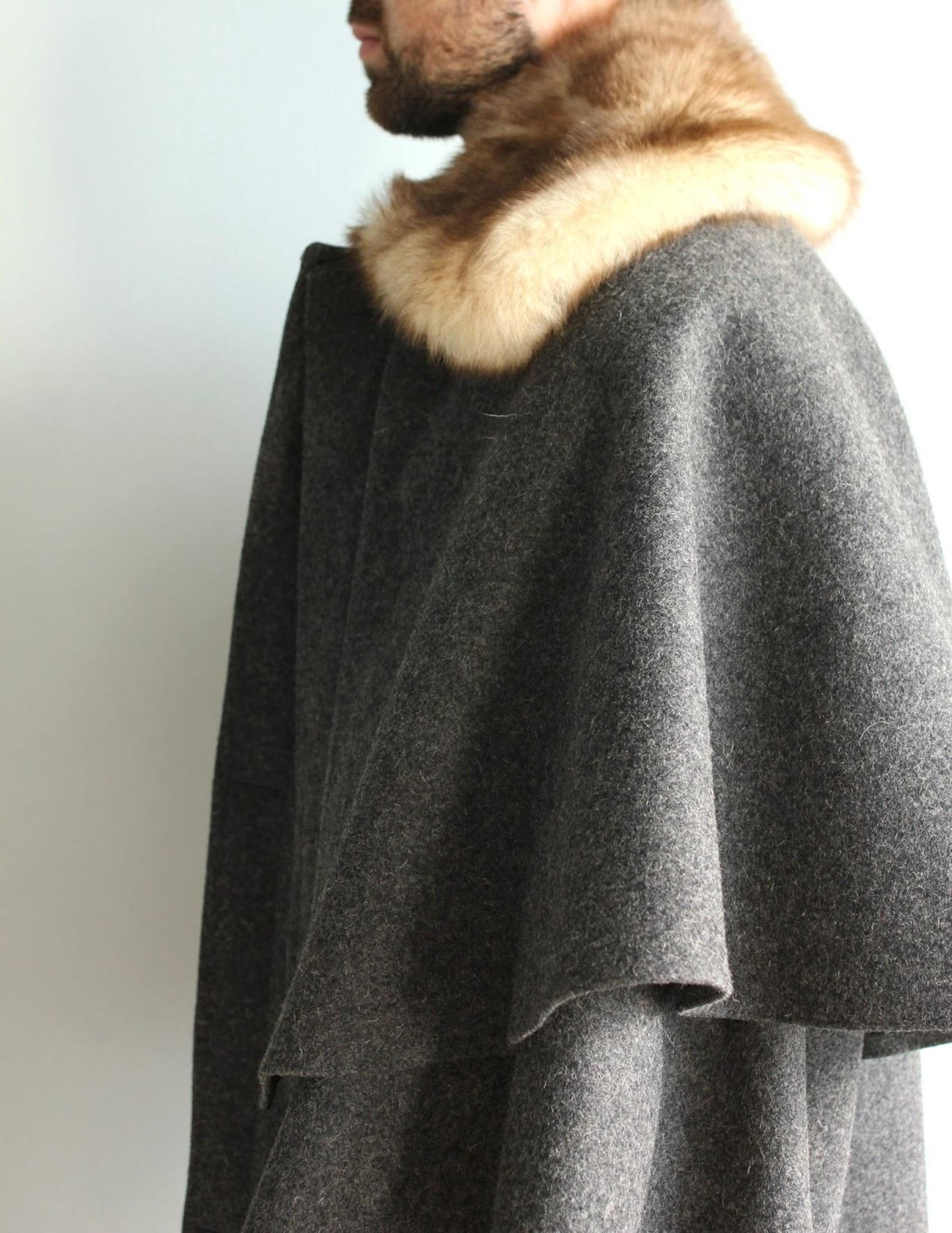 Grey Wool Cape Coat for Men and Women, Duster Coat for Regency Lovers ...