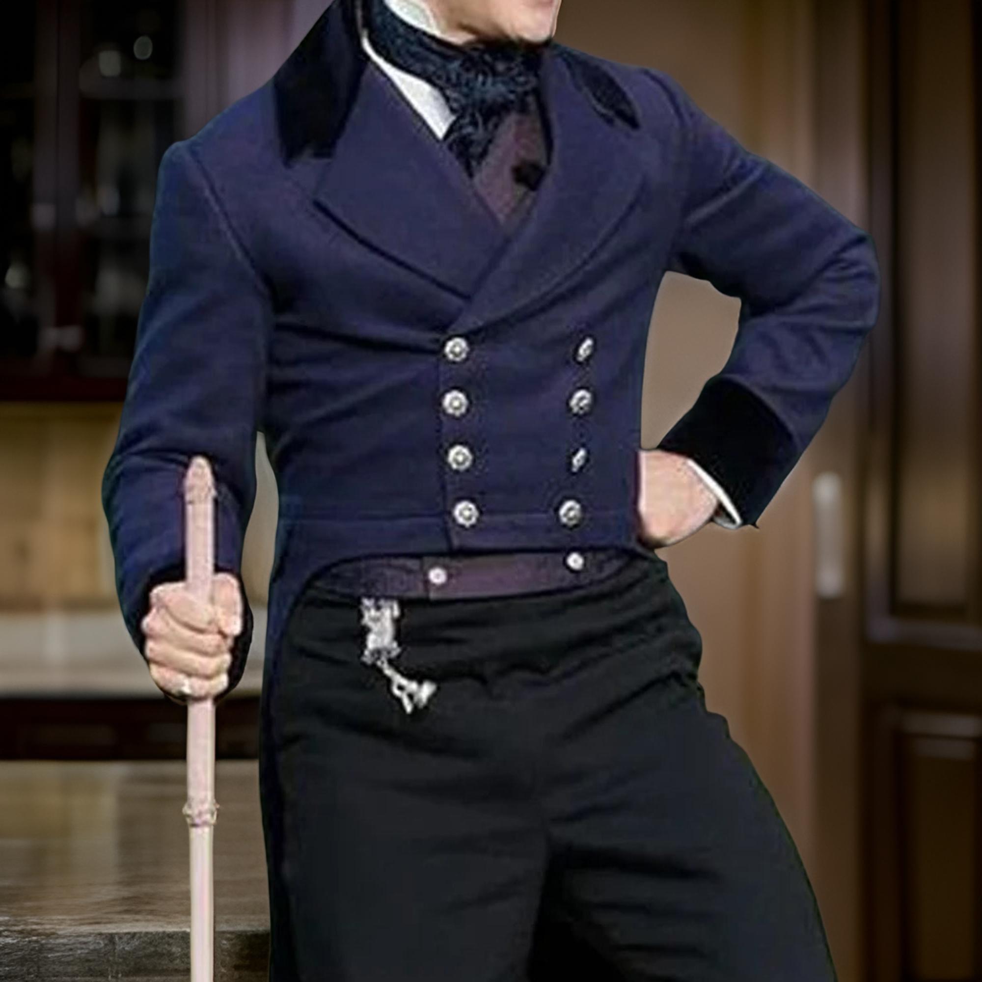 New Men's Navy Blue Regency Coat Dated 1810-1830 Jacket Regency Style ...