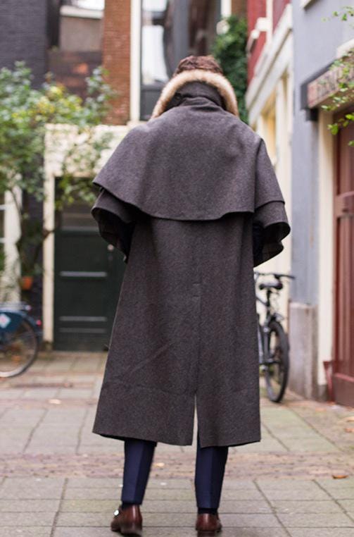 Grey Wool Cape Coat for Men and Women, Duster Coat for Regency Lovers ...