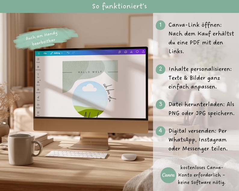 Neutral Digital Birth Announcement – Canva Template for Whatsapp ...