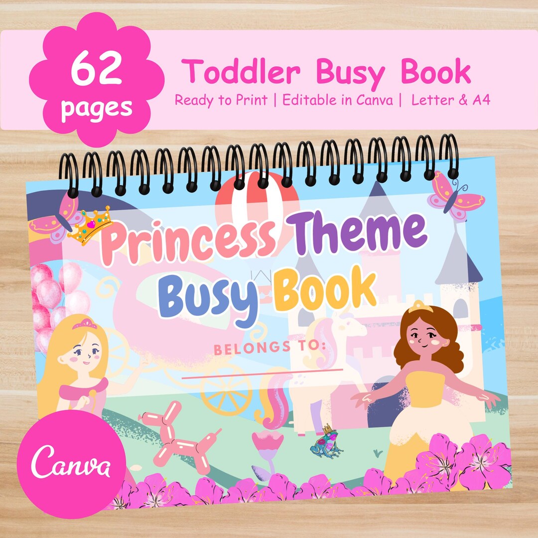 Princess Busy Book for Toddlers, Printable Preschool Activity Binder ...