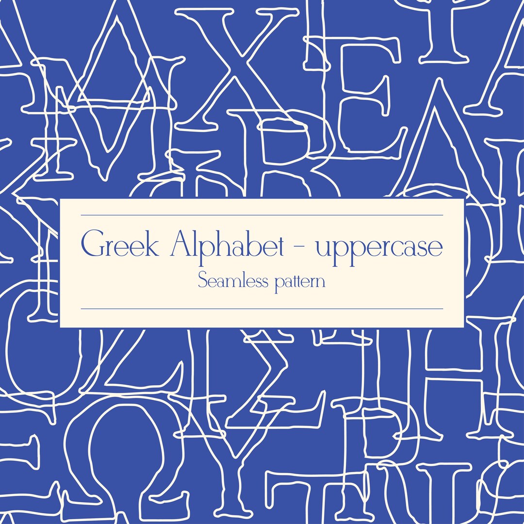 Greek Alphabet - Uppercase Upper Case Capital Letters Seamless ...