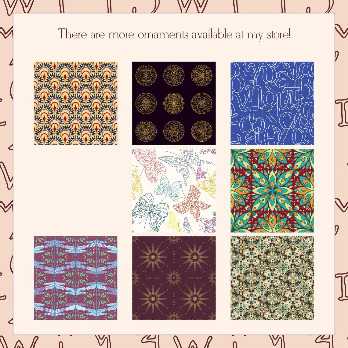 Phoenician Alphabet Letters Seamless Repeating Pattern Digital Paper - Etsy