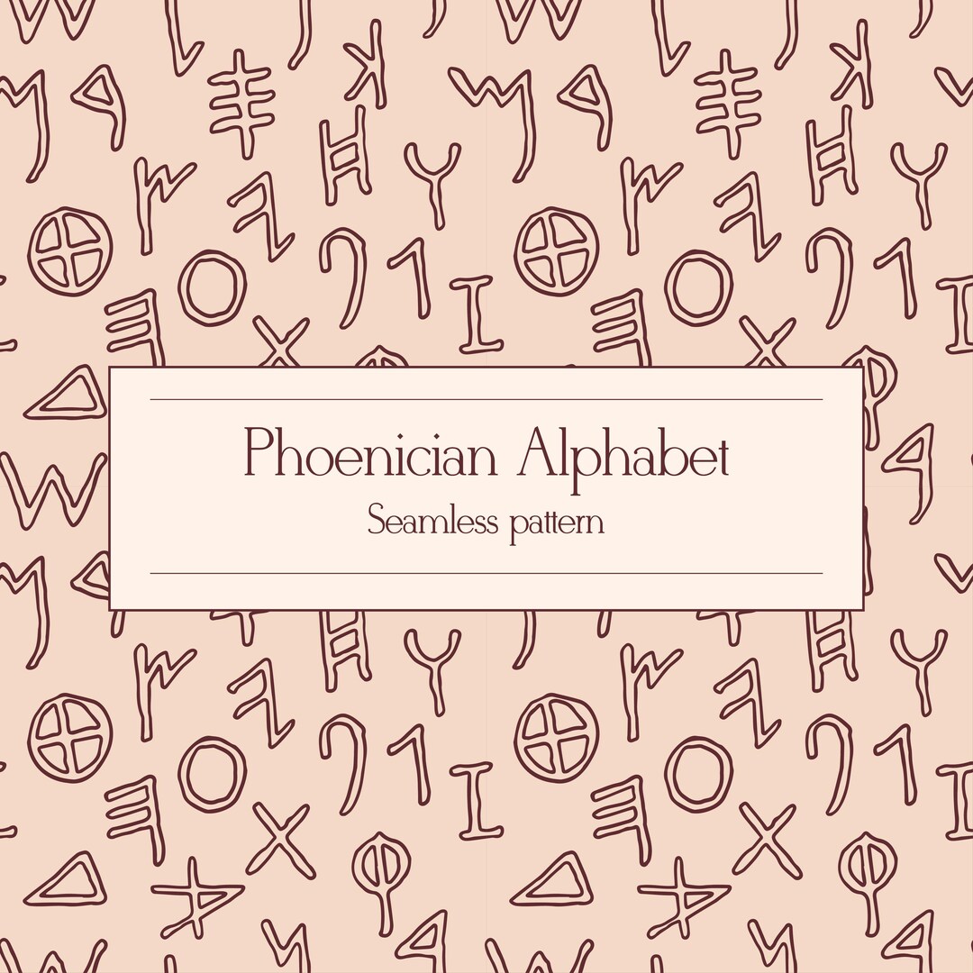 Phoenician Alphabet Letters Seamless Repeating Pattern Digital Paper - Etsy