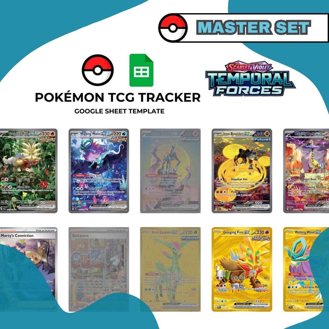 Temporal Forces Master Set - Pokémon TCG Tracker Google Sheet - Etsy