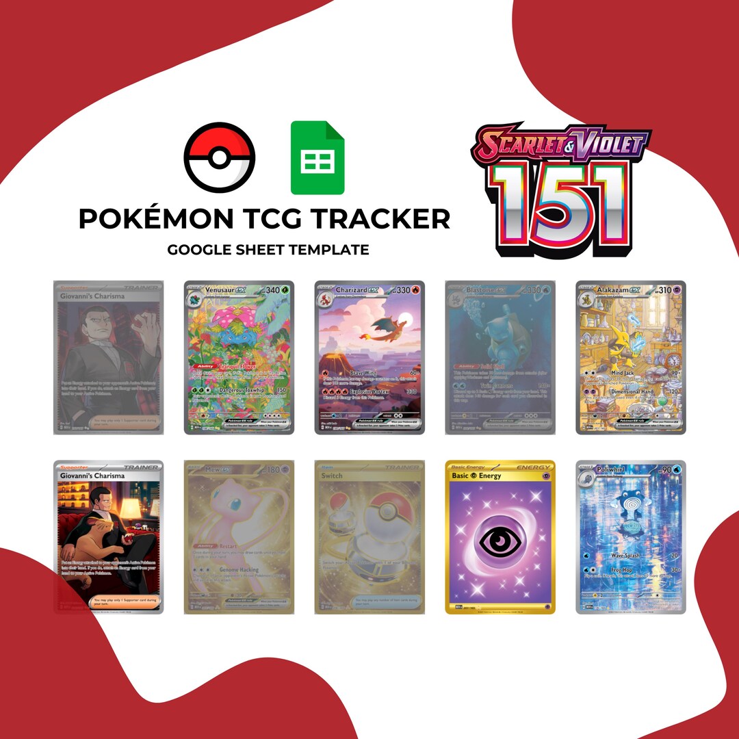 151 - Pokémon TCG Tracker Google Sheet - Etsy