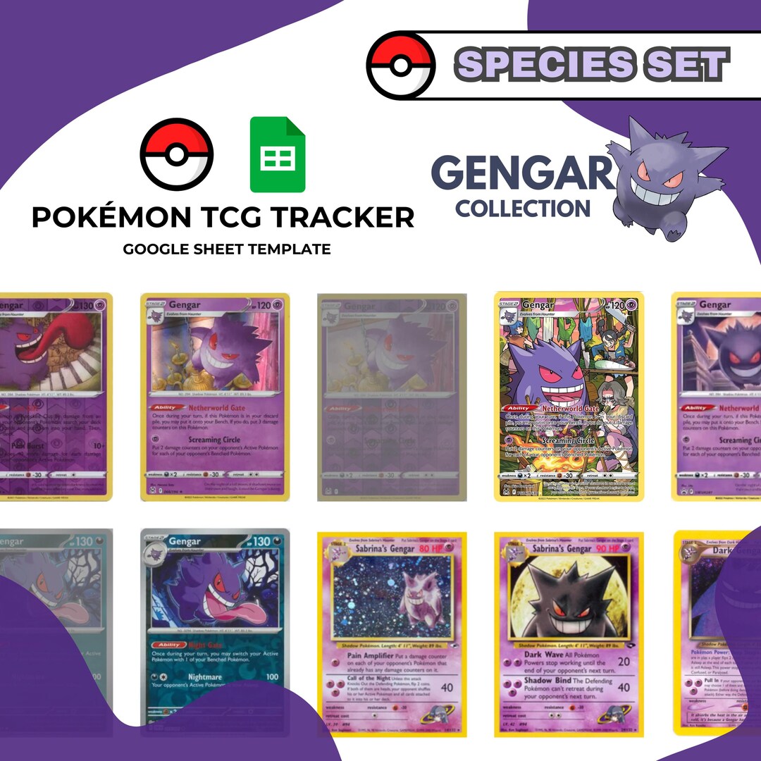 Gengar Collection - Pokémon TCG Tracker Google Sheet - Etsy
