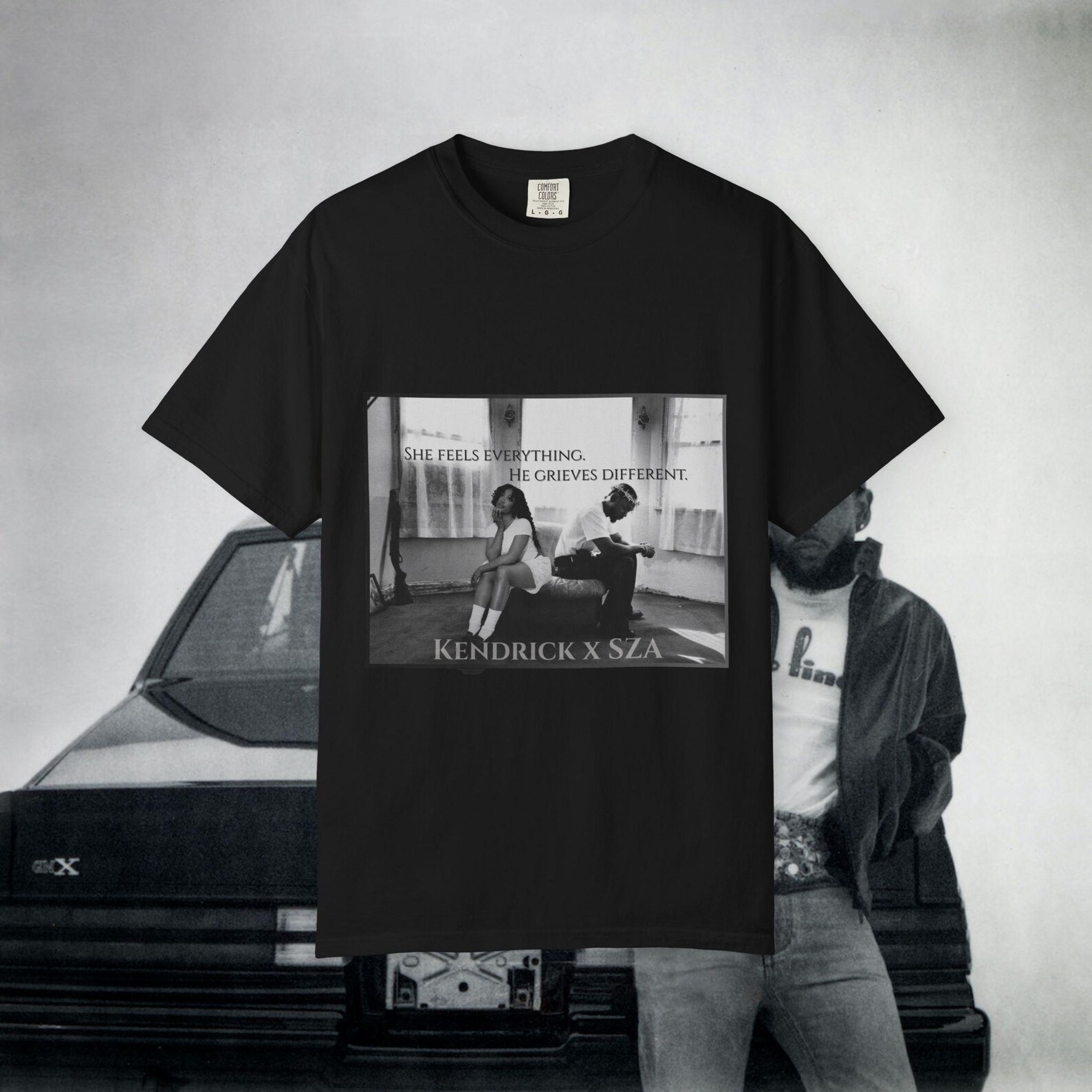 Kendrick Lamar X SZA Emotional Portrait Tee | Comfort Colors 1717 ...