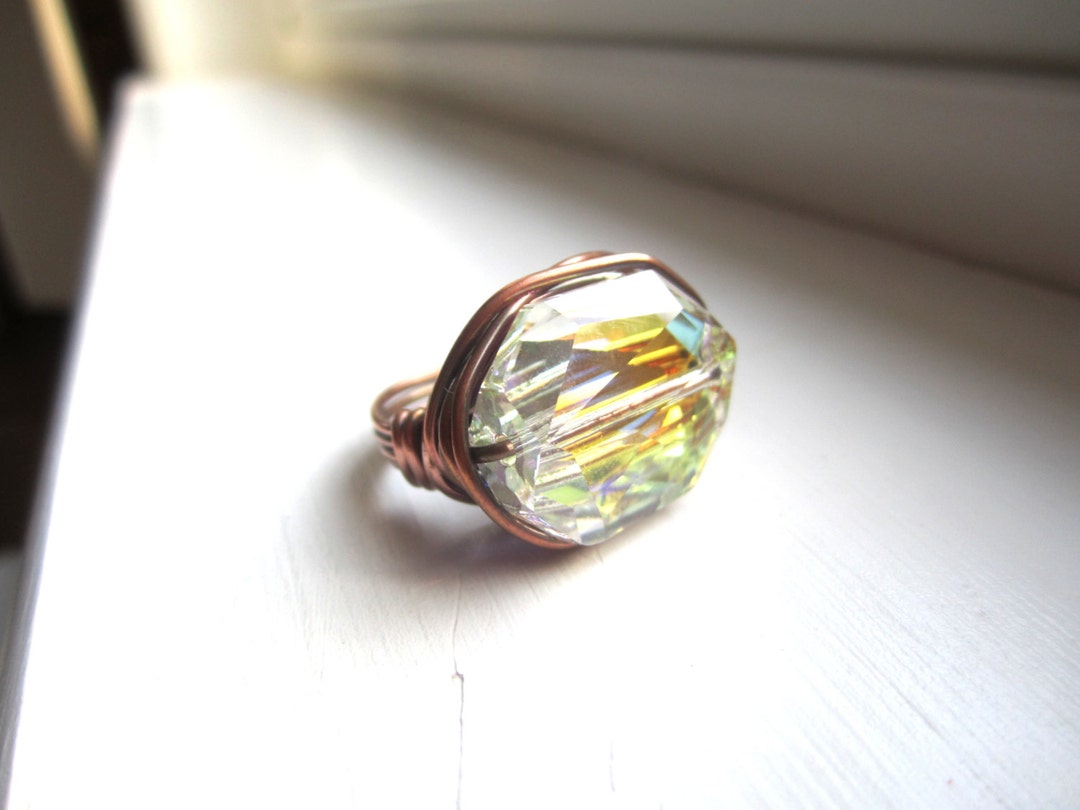 Big Bright Swarovski Sparkle Ring - Etsy