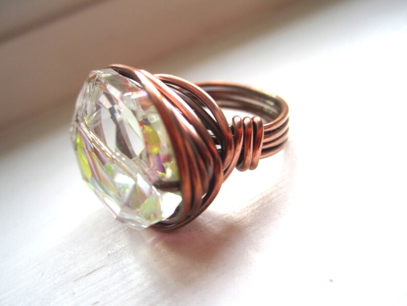Big Bright Swarovski Sparkle Ring - Etsy