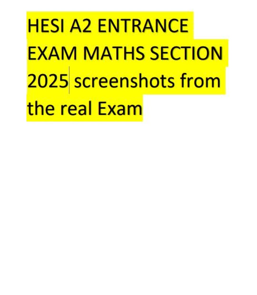 HESI A2 Entrance Exam Math Section 2025 - Etsy