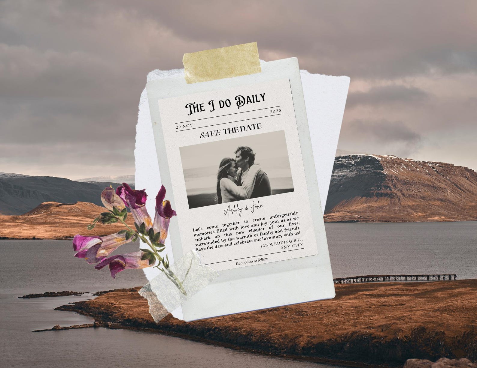 Wedding Newspaper Invitation | Vintage Newspaper Wedding Invite ...