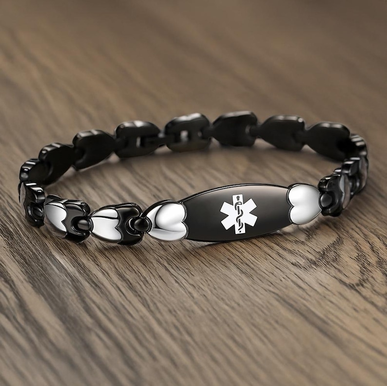 Personalized Medical Alert Bracelet Women&gilrs: Stainless Steel 14K ...