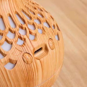Wooden Design Air Humidifier – Essential Oil Diffuser With Colorful LED ...