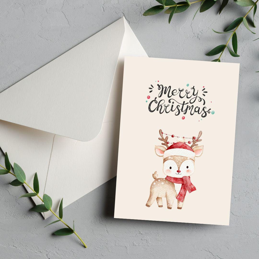 Printable Christmas Cards Set | Holiday Card Bundle | Print at Home ...