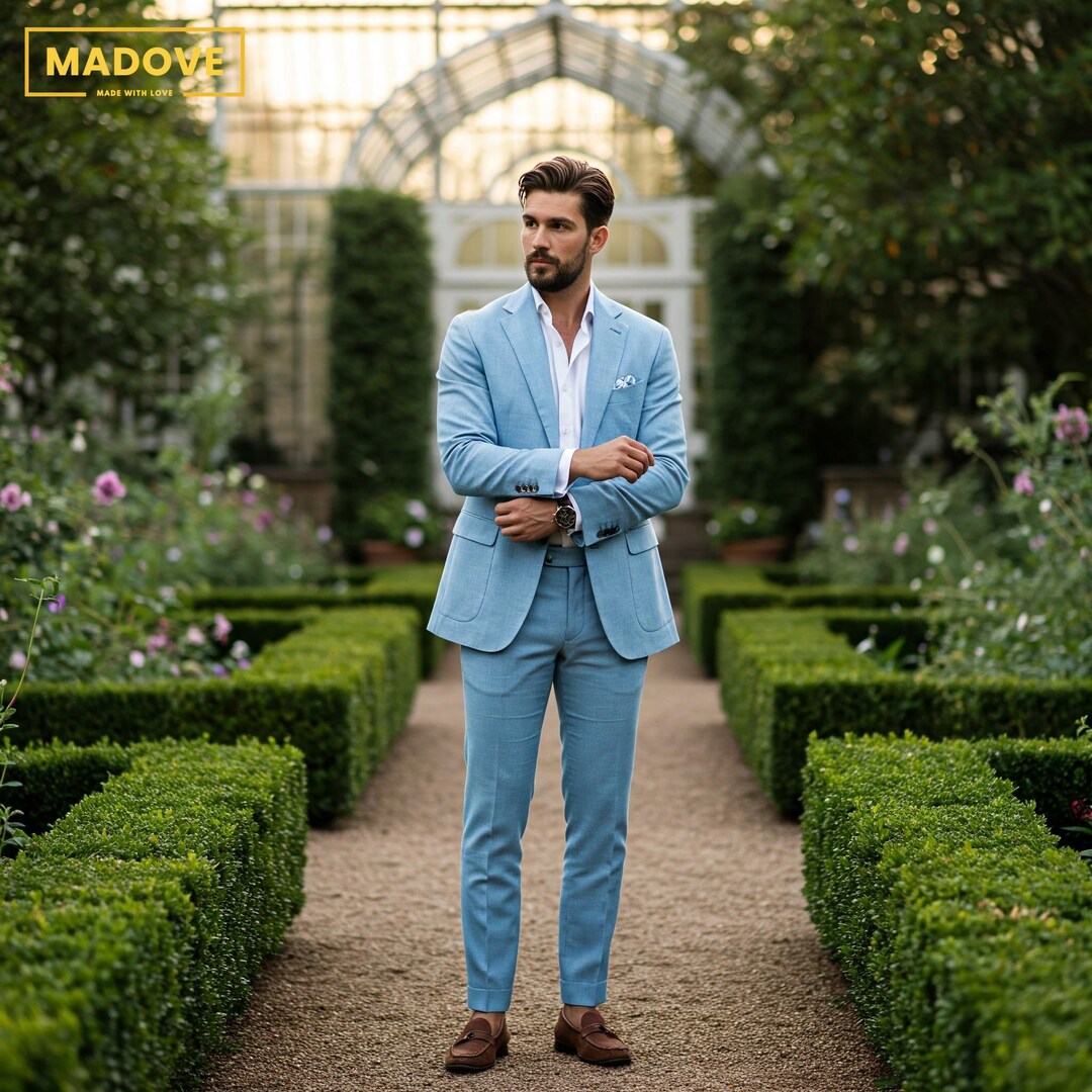 Men’s Powder Blue 2-piece Suit | Custom-tailored Wedding & Formal Wear ...