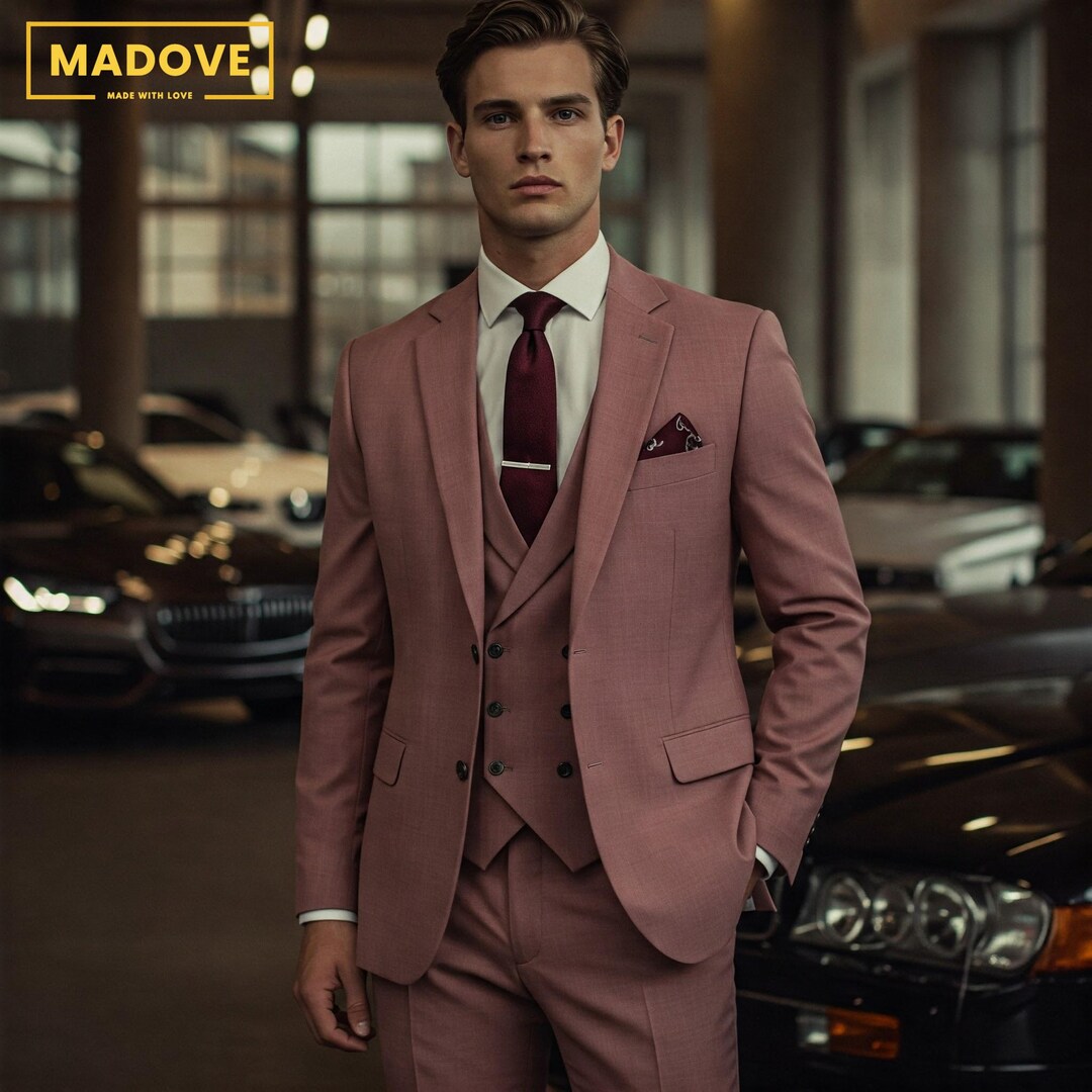 Men’s Dusty Rose 3-piece Suit | Custom-tailored Wedding & Formal Wear ...