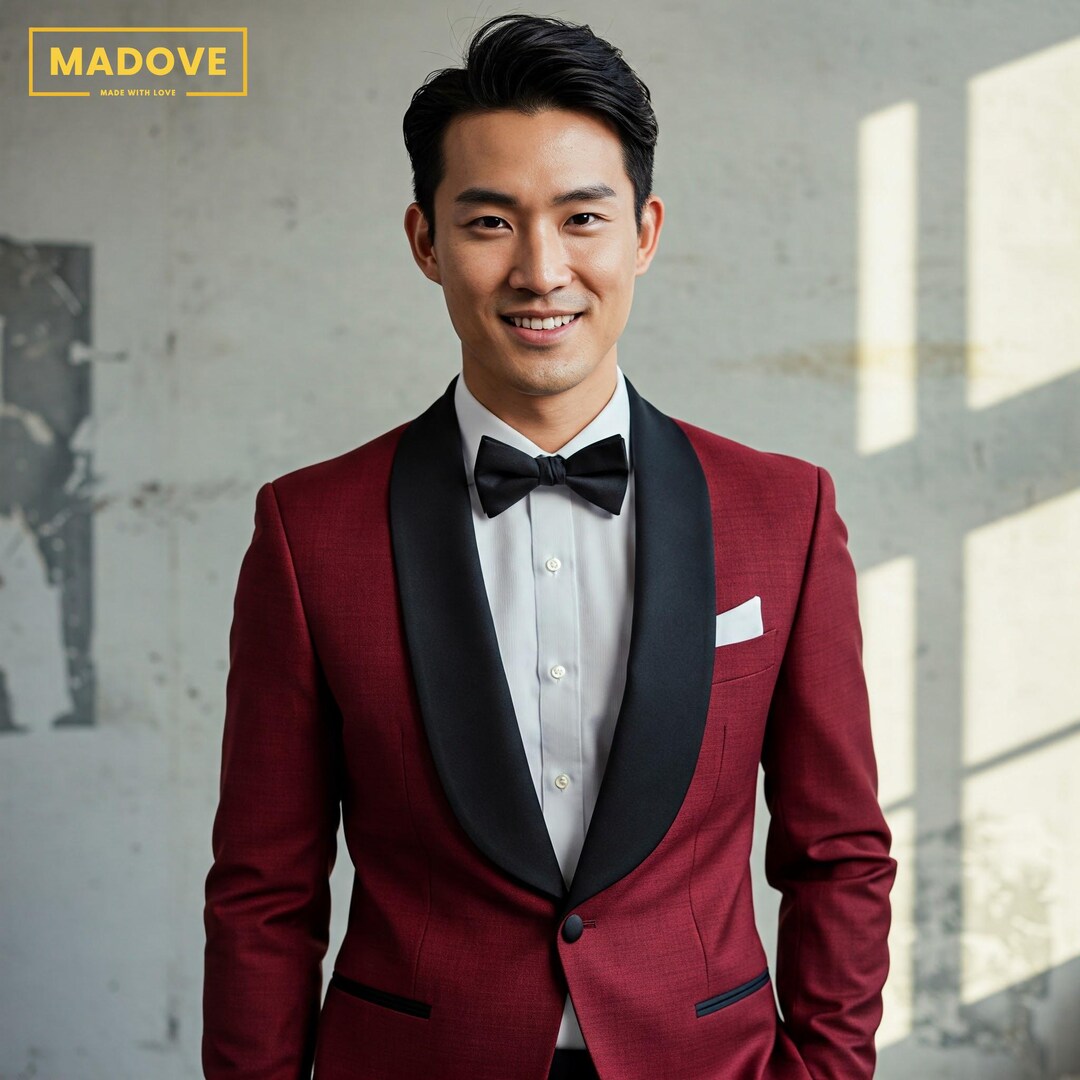 Men's Custom-tailored Red Tuxedo Suit: Wedding & Formal Wear - Etsy