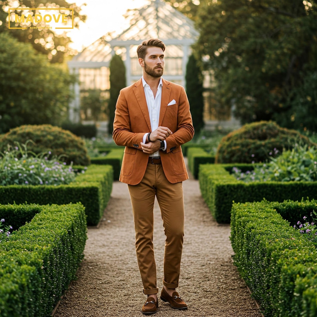 Men’s Burnt Orange 2-piece Suit | Custom-tailored Wedding & Formal Wear ...