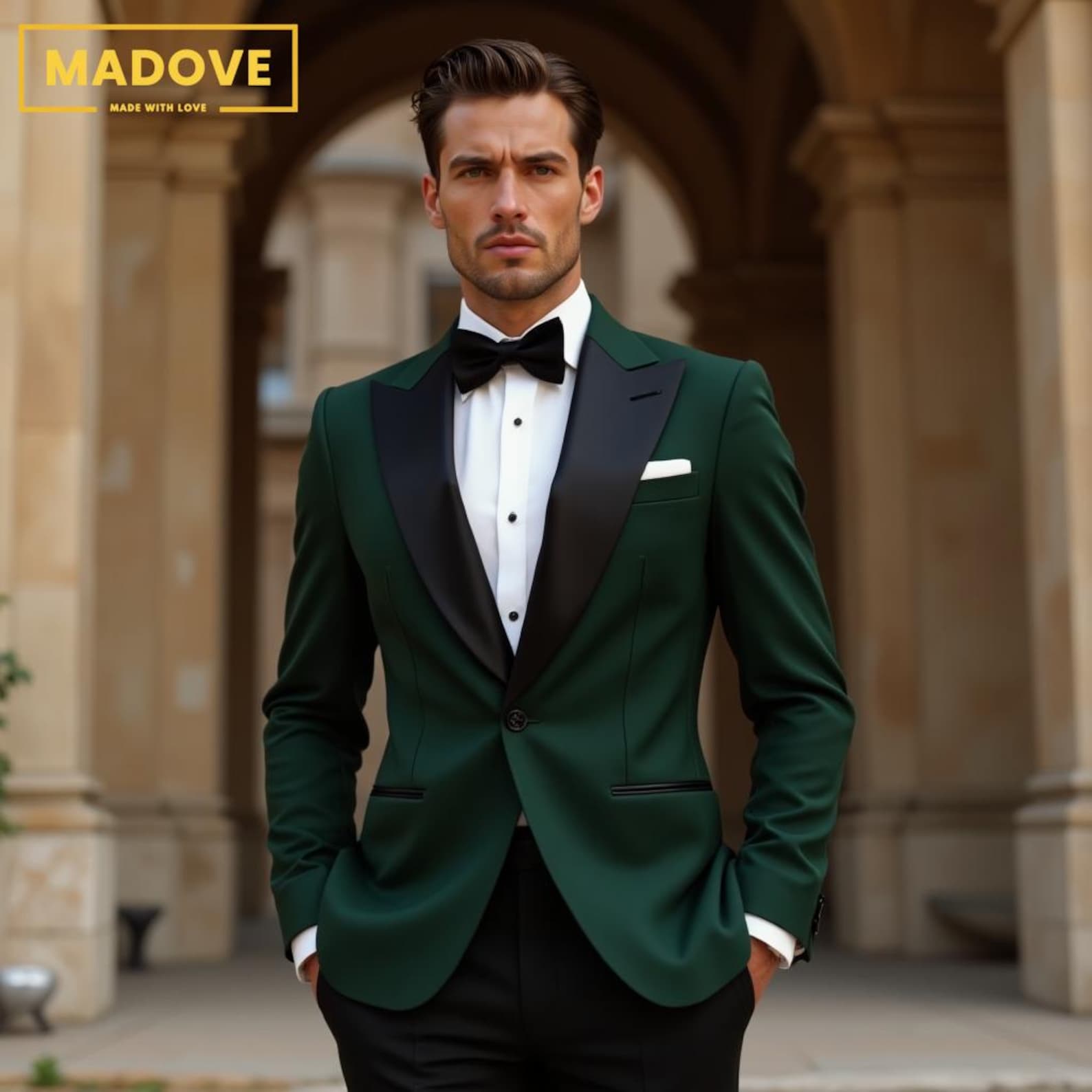 Men’s Emerald Green Velvet Tuxedo 2-piece Suit | Custom-tailored ...