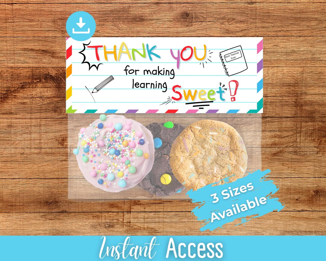Teacher Appreciation Printable Bag Topper, Teacher Appreciation Tag ...