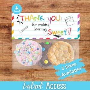 Teacher Appreciation Printable Bag Topper, Teacher Appreciation Tag ...