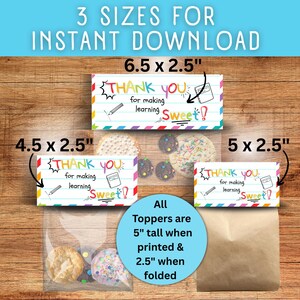 Teacher Appreciation Printable Bag Topper, Teacher Appreciation Tag ...